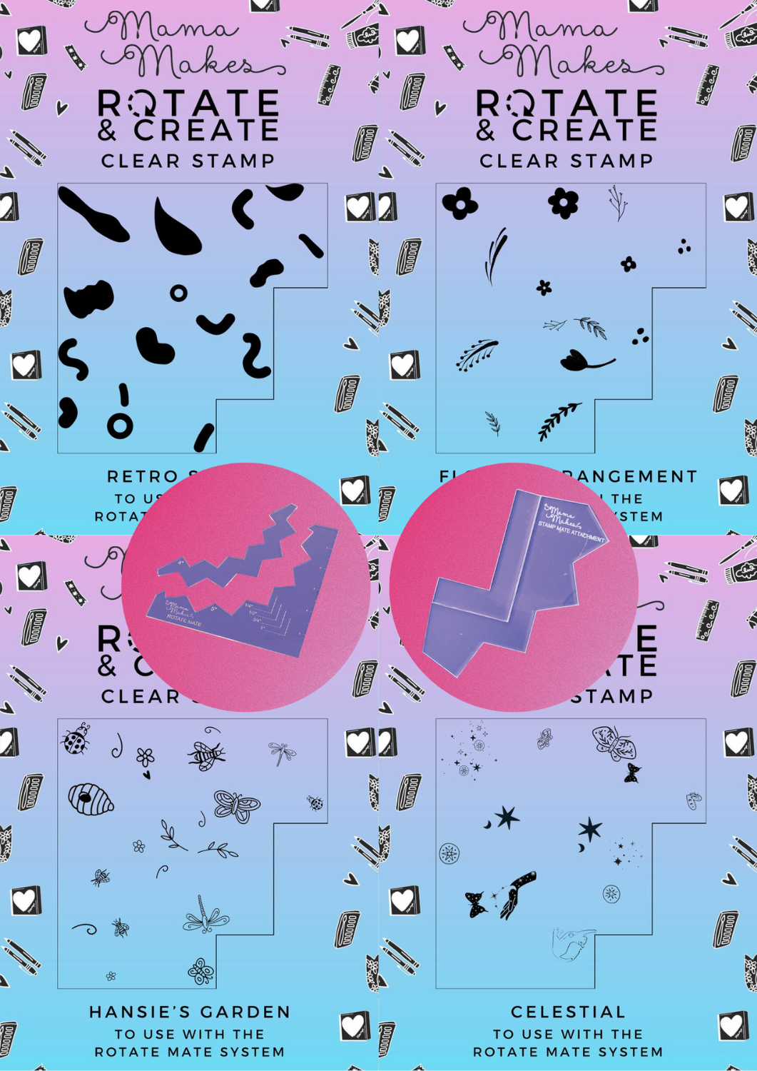 Mama Makes Rotate and Create Stamp Bundle - 4 Designs & Stamp Mate ...